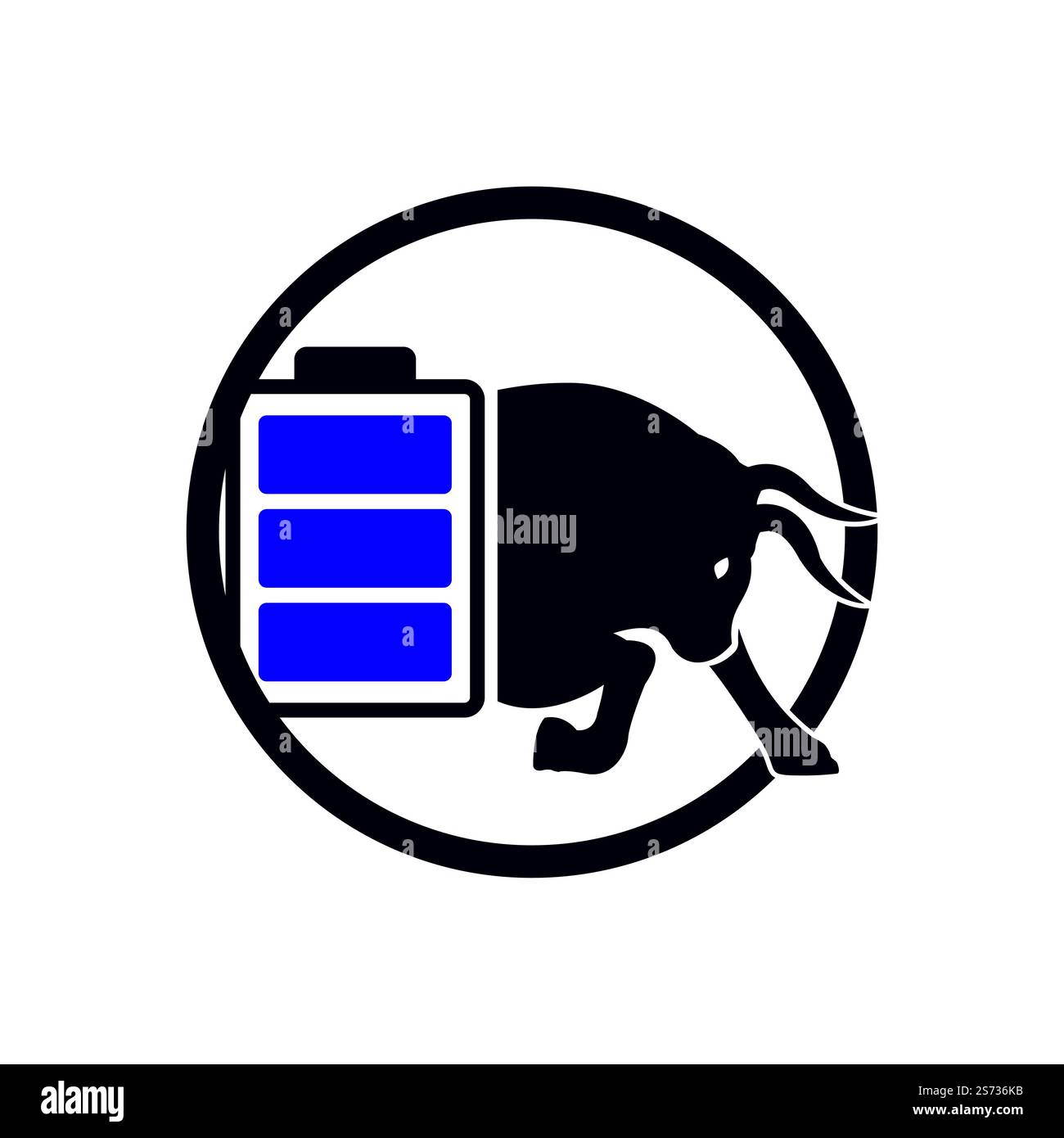 Bull Battery vector logo design template. Strong energy logo concept ...