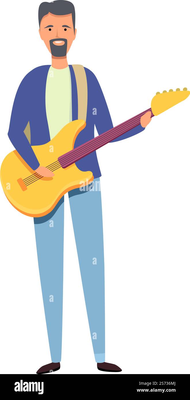 Guitar song icon cartoon vector. Street music. Group blues. Guitar song ...