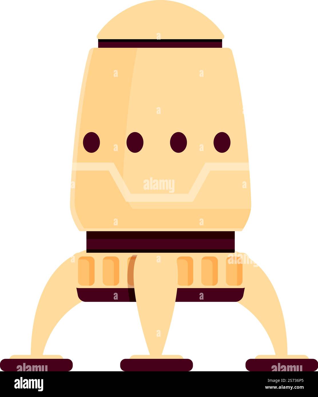 Space ship rocket icon cartoon vector. Planet base. Landscape station ...