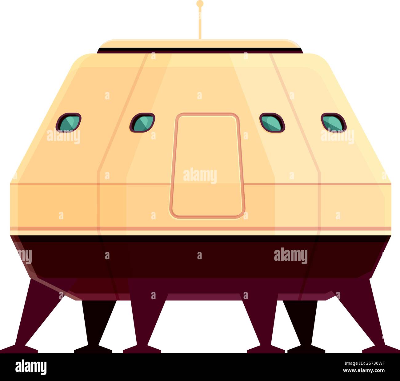 Spaceship icon cartoon vector. Future base. Mars colonization ...