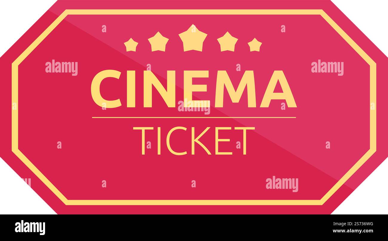 Home cinema ticket icon cartoon vector. Old pass. Movie event. Home ...