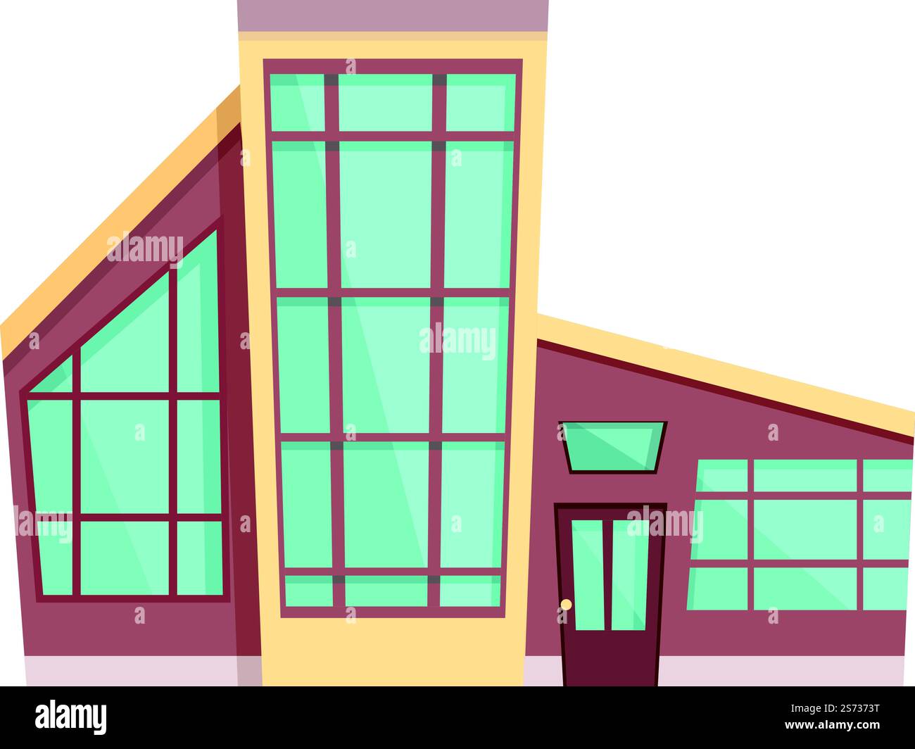 Lodge villa icon cartoon vector. Modern house. Front window. Lodge ...