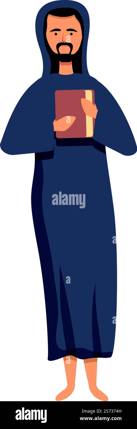 Monk man icon cartoon vector. Priest meditation. Image give. Monk man ...