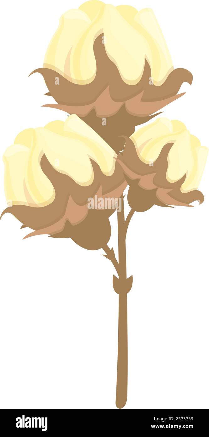 Fabric stem icon cartoon vector. Organic cotton. Cloud art. Fabric stem ...