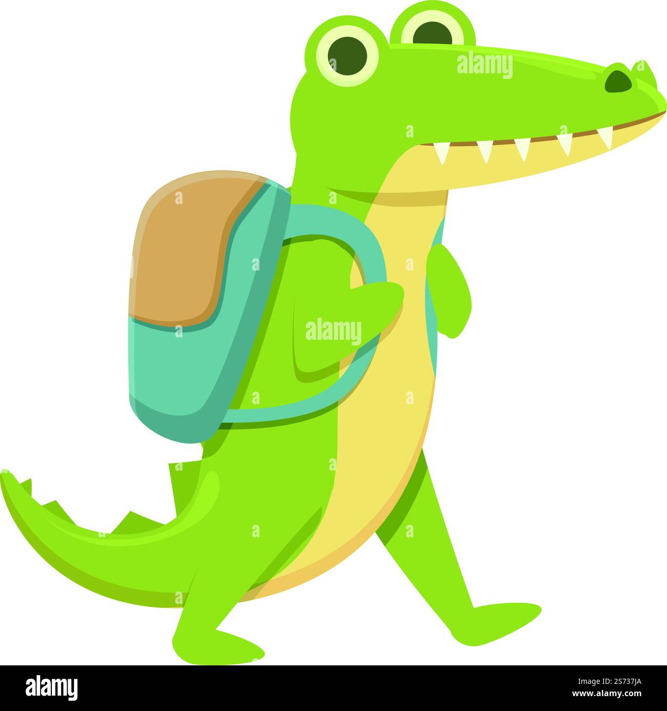 Alligator go to school icon cartoon vector. Cute crocodile. Baby ...