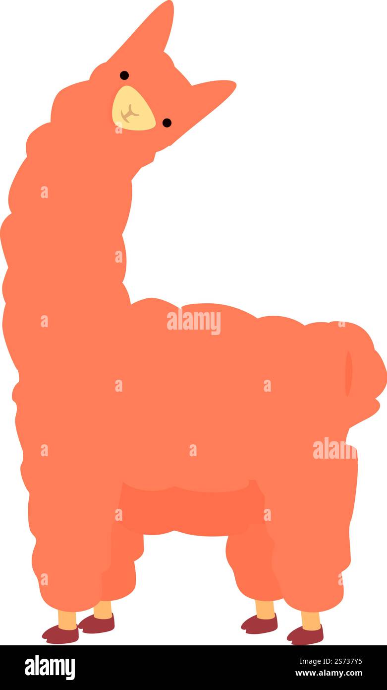 Fur lama icon cartoon vector. Funny lama. Animal baby. Fur lama icon ...