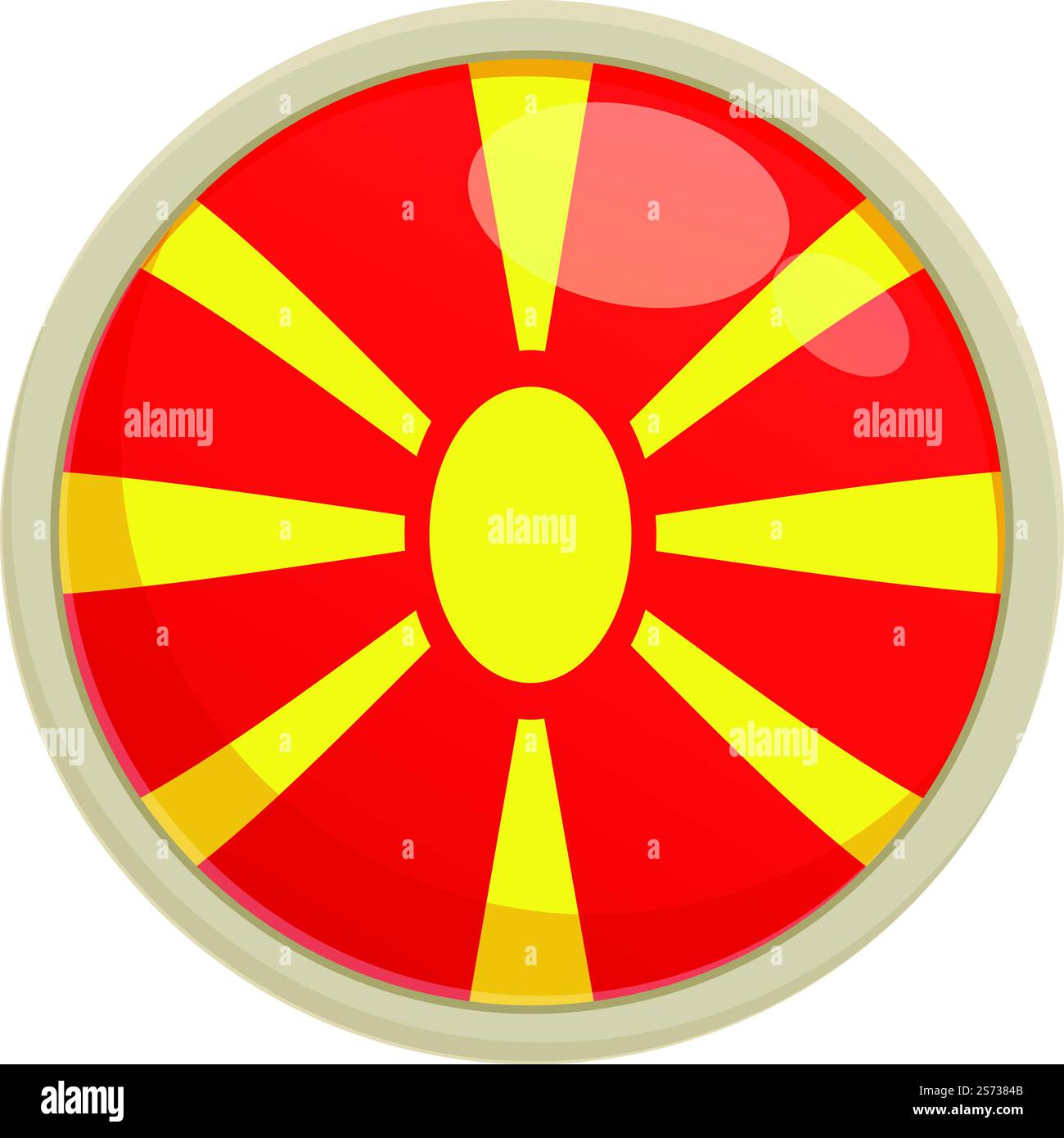 Flag circle icon cartoon vector. North Macedonia. Round map. Flag ...