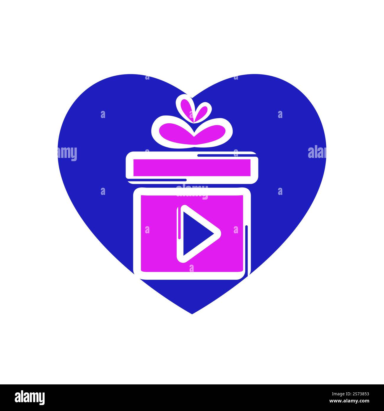 Gift video logo template design. Lovely cinema gift vector logo Stock ...