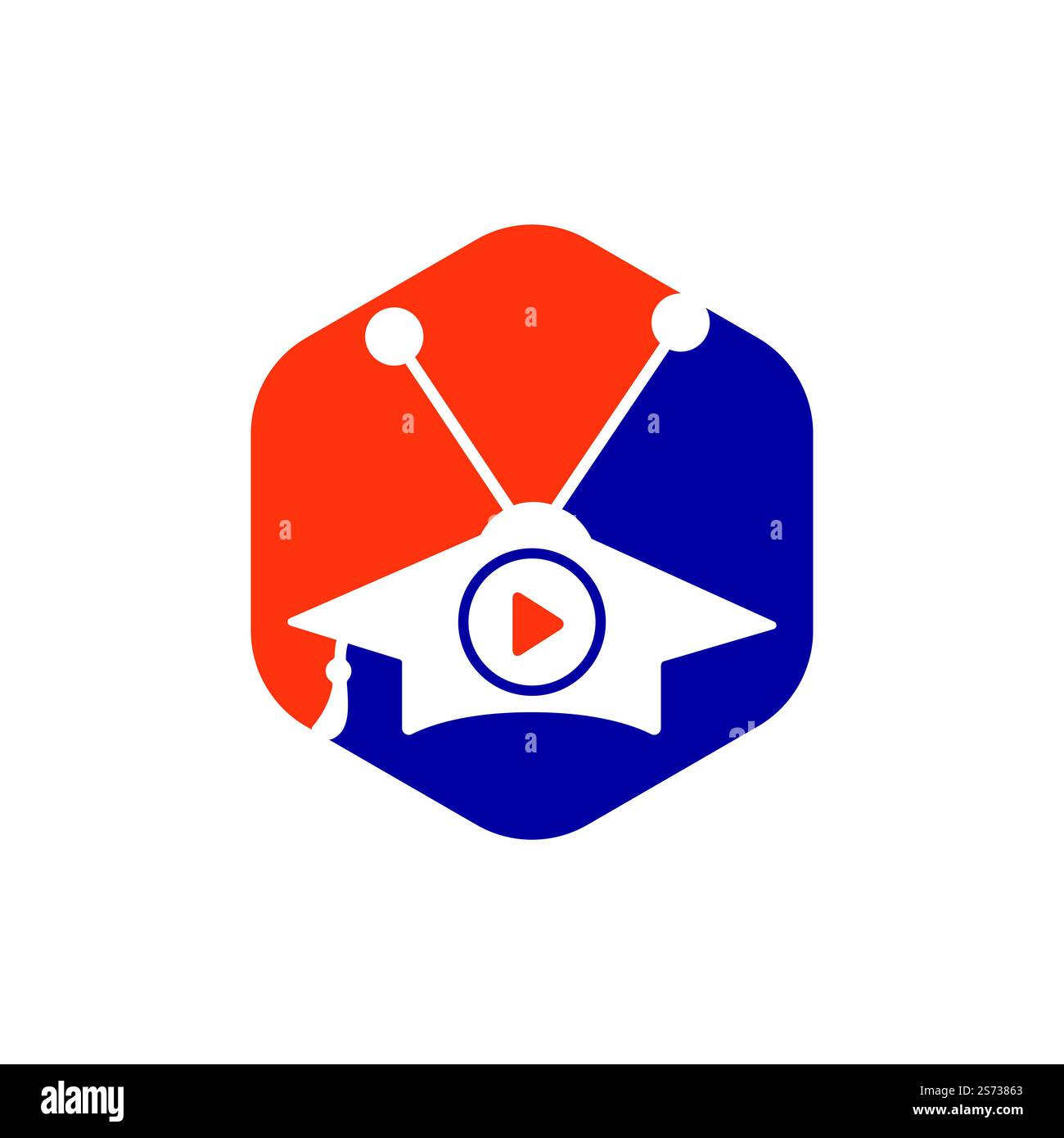 Education video play vector logo design. Graduation cap and play button ...