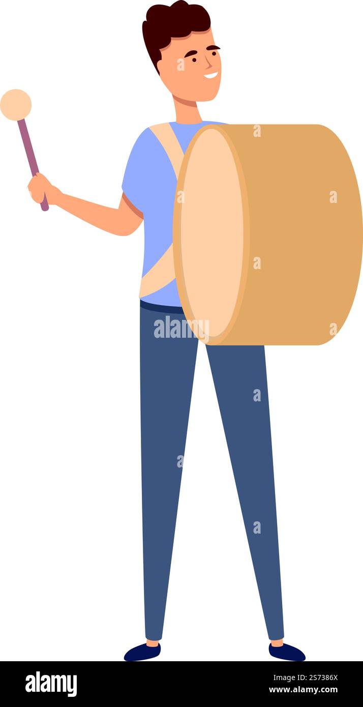 Big drummer musician icon cartoon vector. Concert song. Art music. Big ...