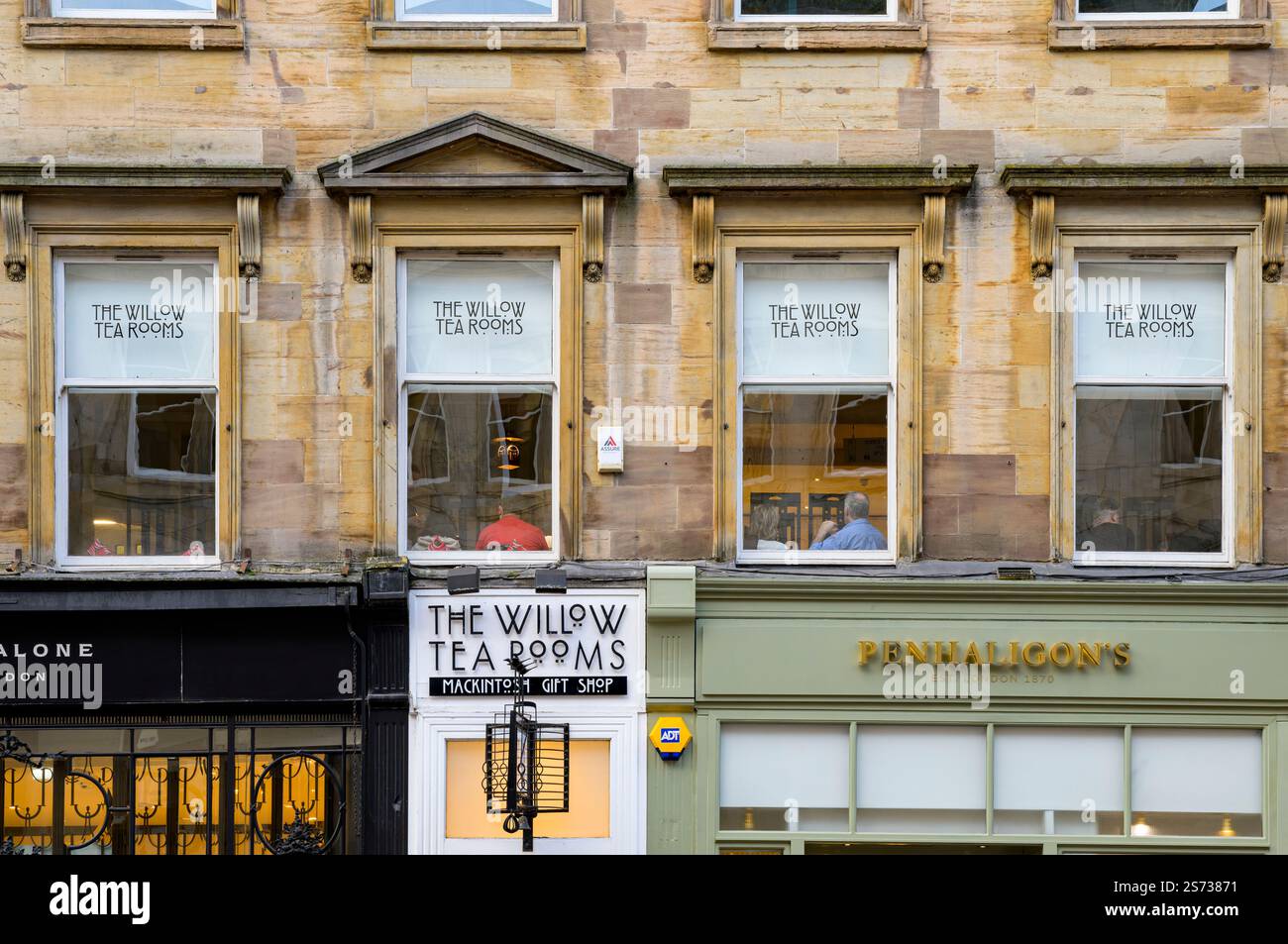 The Willow Tea Rooms windows, Buchanan Street, Glasgow, Scotland, UK ...