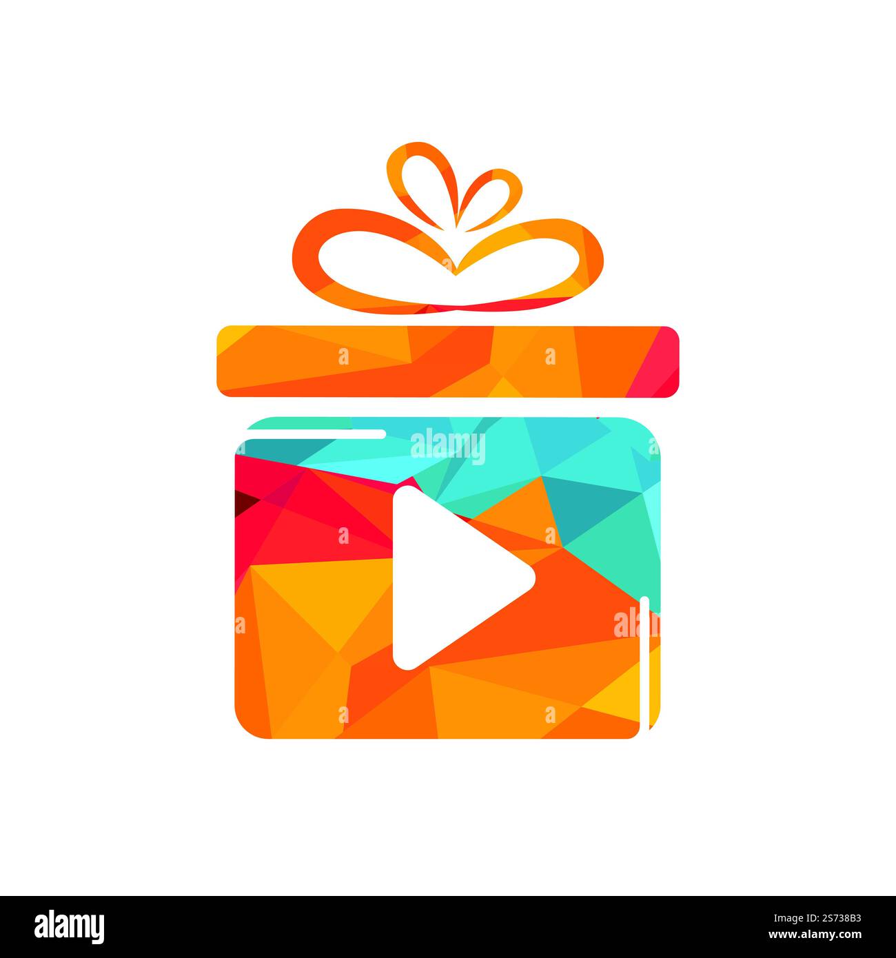 Gift video logo template design. Lovely cinema gift vector logo Stock ...