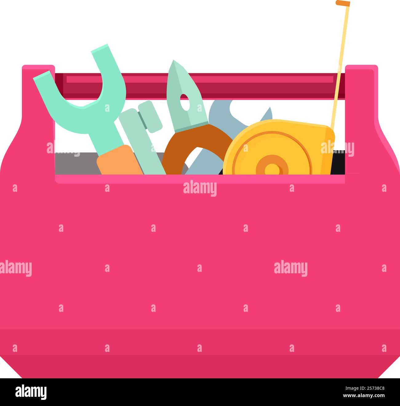 Tape toolbox icon cartoon vector. Tool box. Wood metal. Tape toolbox ...