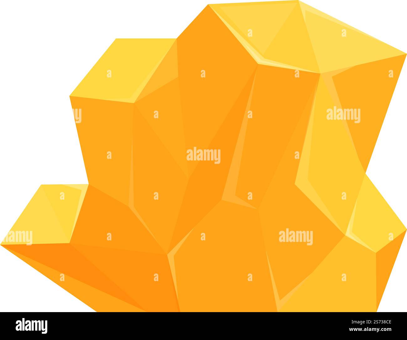 Gold rock icon cartoon vector. Golden mine. Ore stone. Gold rock icon ...