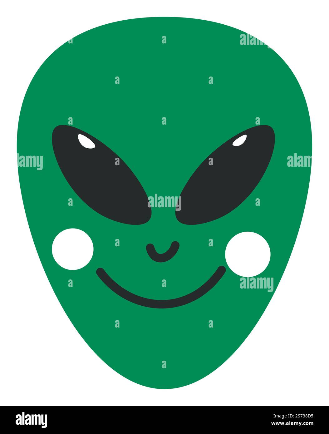 Isolated alien personage with smiling facial expression space hi-res ...