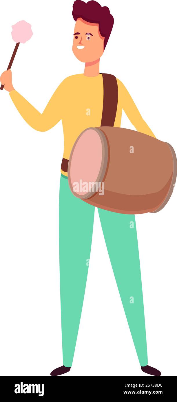 African drummer icon cartoon vector. Street music. Concert person ...