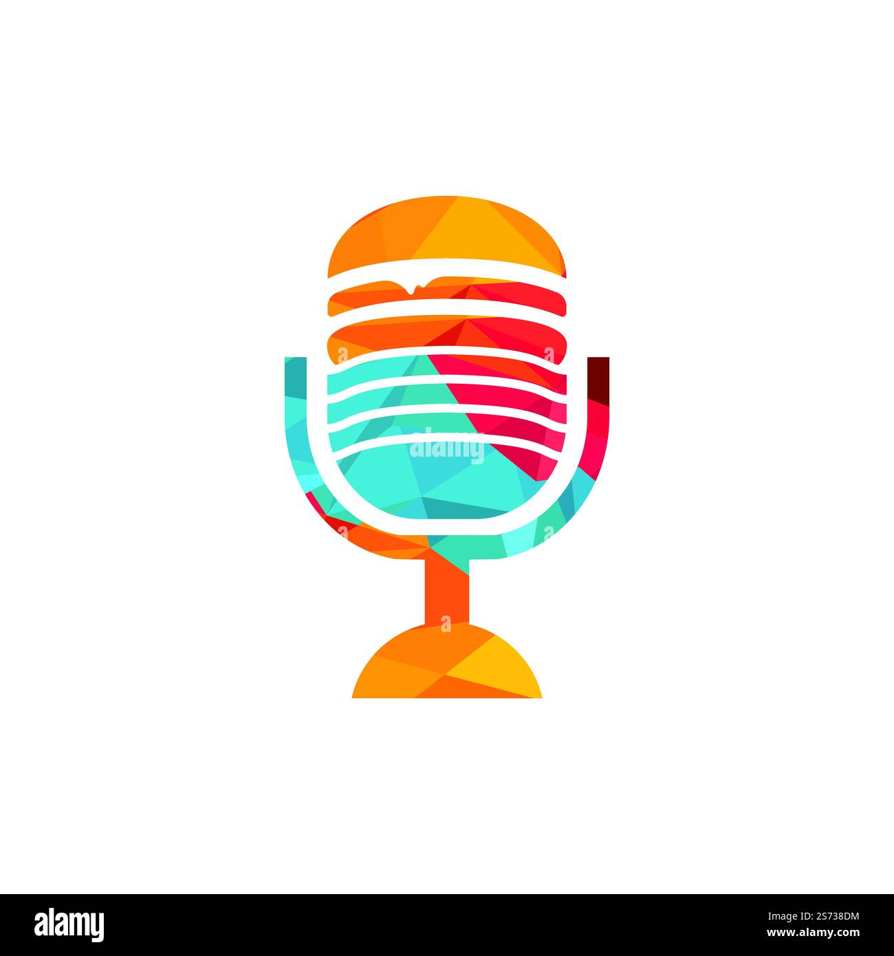Food podcast vector logo design. Burger with mic icon design Stock ...