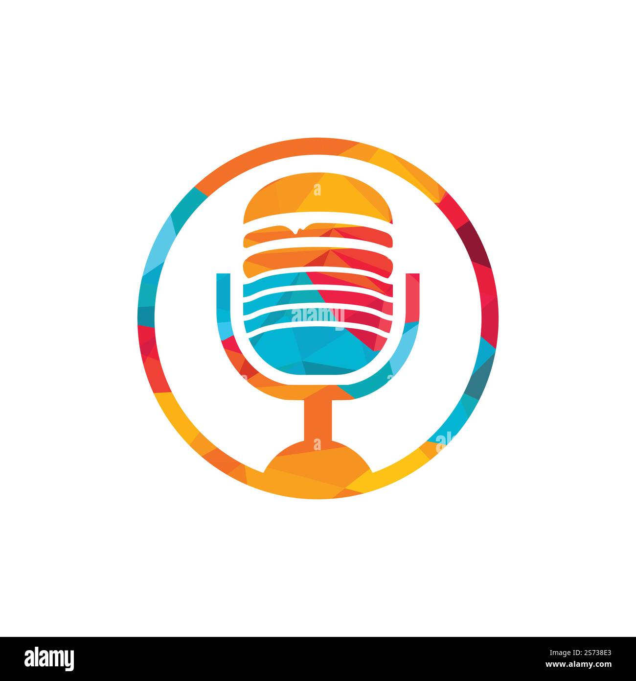Food podcast vector logo design. Burger with mic icon design Stock ...