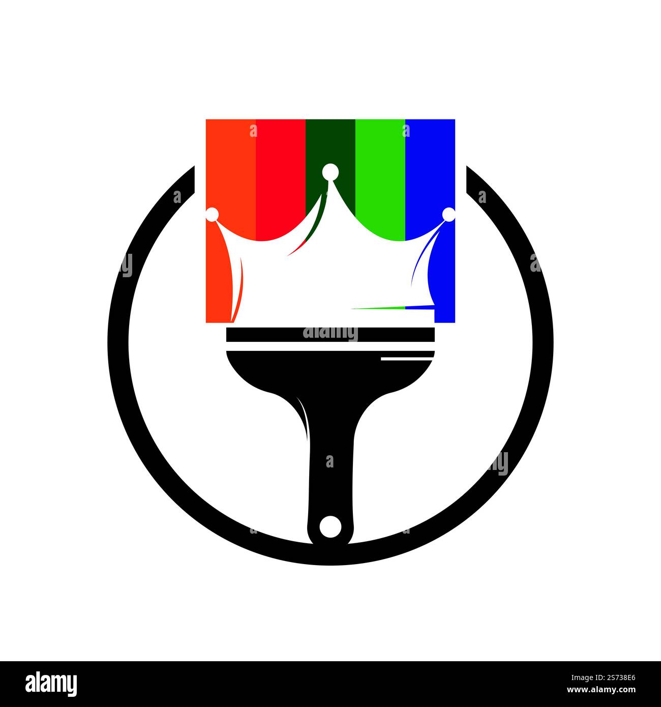 King paint vector logo design. Crown and paint brush icon Stock Vector ...
