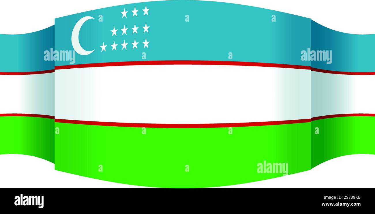 Uzbekistan ribbon flag icon cartoon vector. Tashkent people. Cover day ...