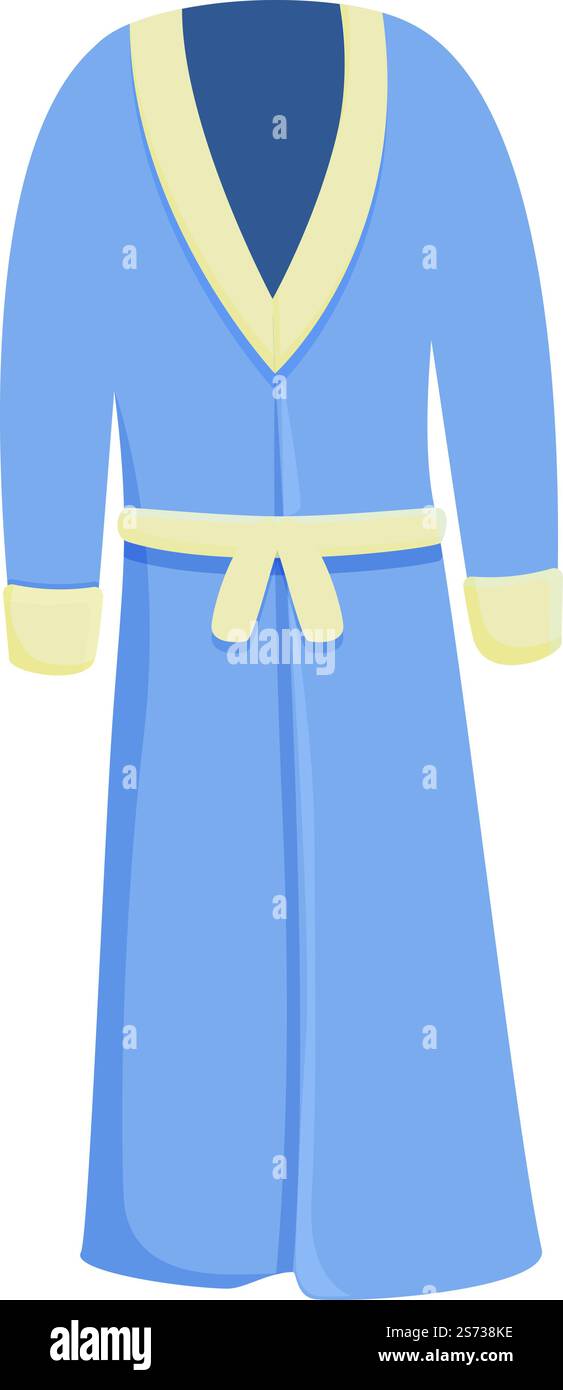 Blue robe icon cartoon vector. Fabric cloth. Bathroom hanging. Blue ...