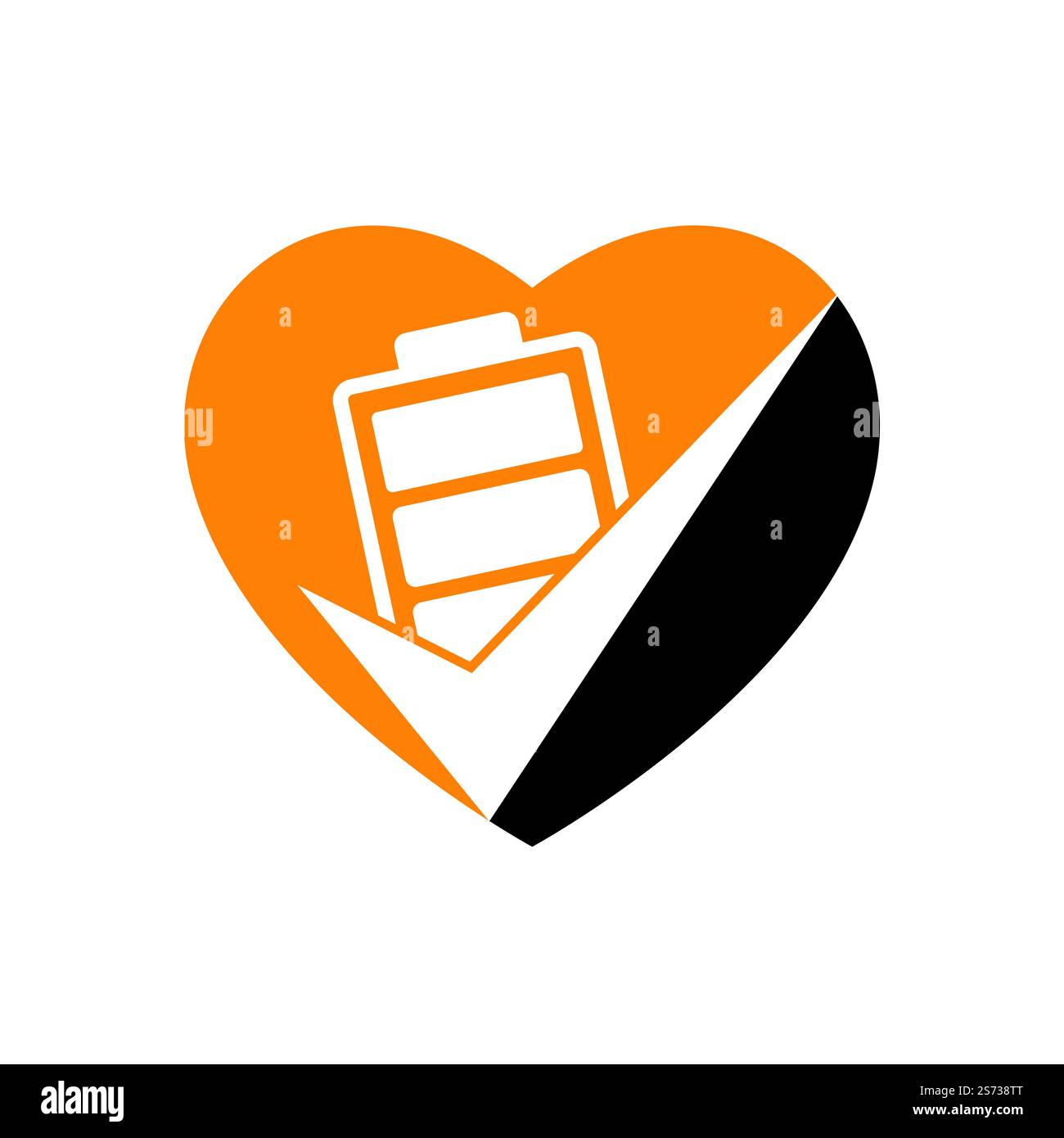 Battery check mark with heart vector logo design template. Vector ...