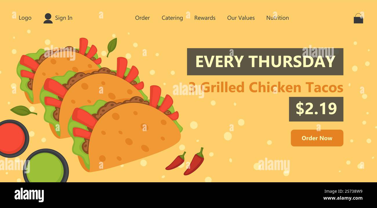 Grilled chicken tacos with discount ordering from online restaurants or ...