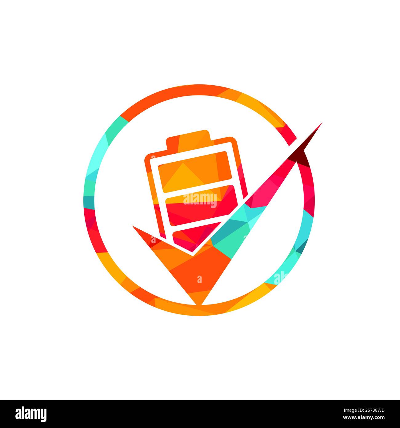 Battery check mark vector logo design template. Vector illustration of ...