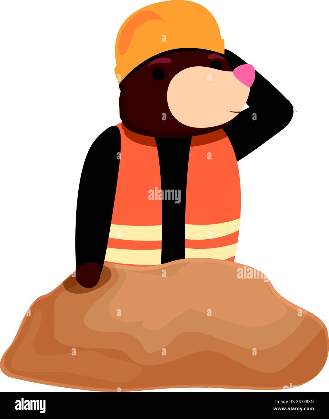 Mole work icon cartoon vector. Game forest. Zoo miner. Mole work icon ...