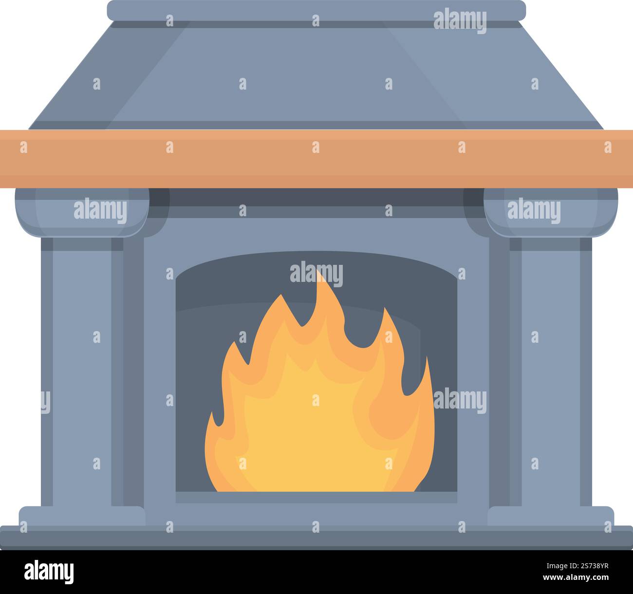 Fireplace furnace icon cartoon vector. Fire stove. Cafe chair ...
