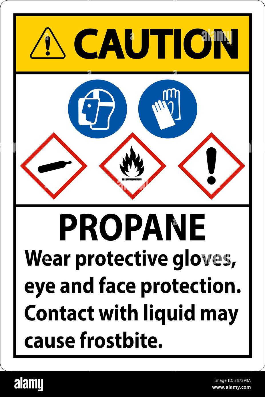 Caution Propane Flammable Gas PPE GHS Sign Stock Vector Image & Art - Alamy