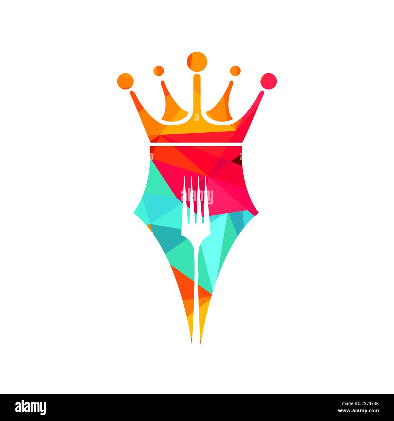 Food and restaurants logo design concept. Pen with crown and fork ...