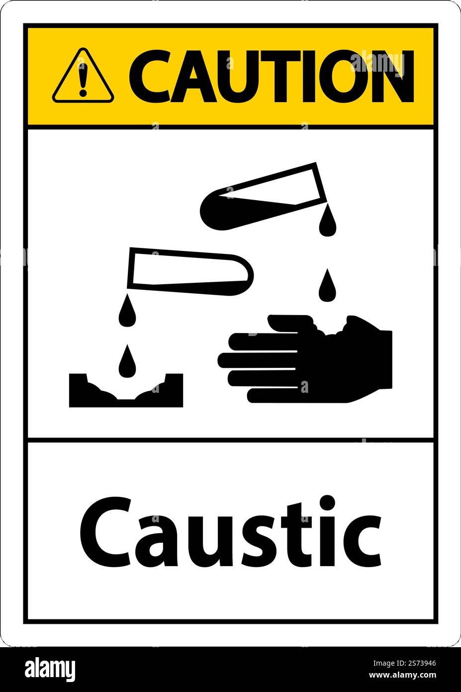 Caution Caustic Symbol Sign On White Background Stock Vector Image ...