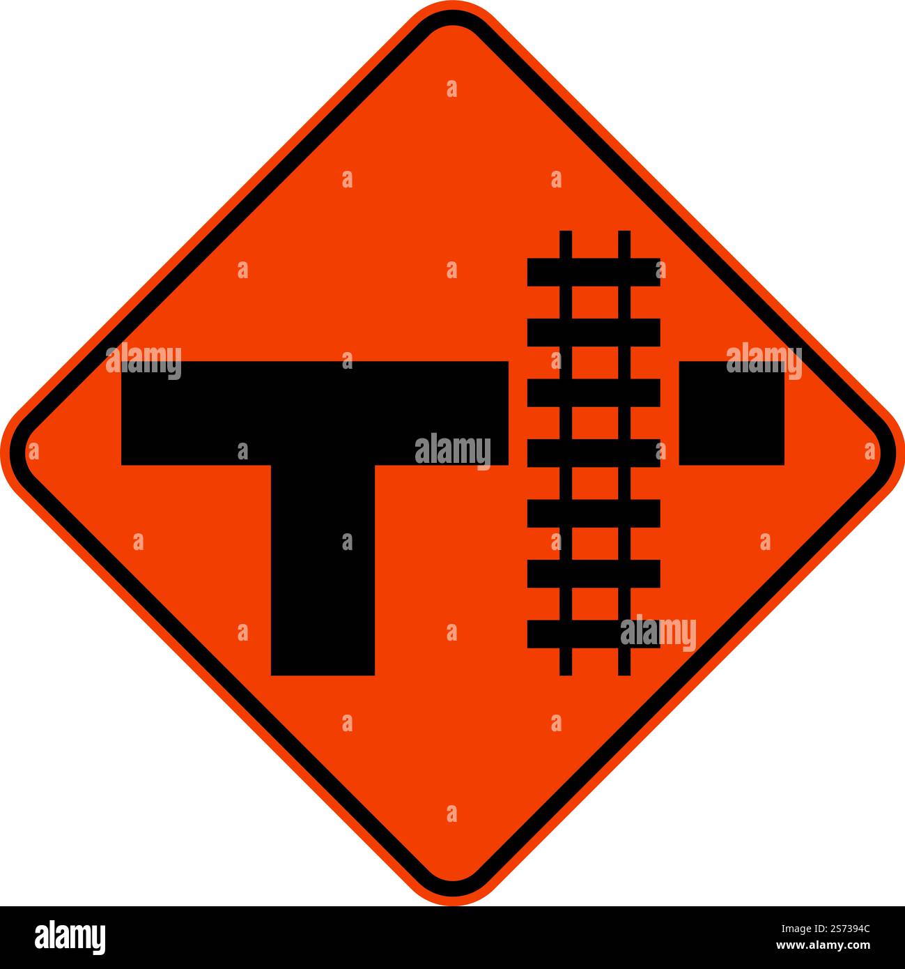 Highway Light Rail Transit Grade Crossing Right Sign Stock Vector Image ...