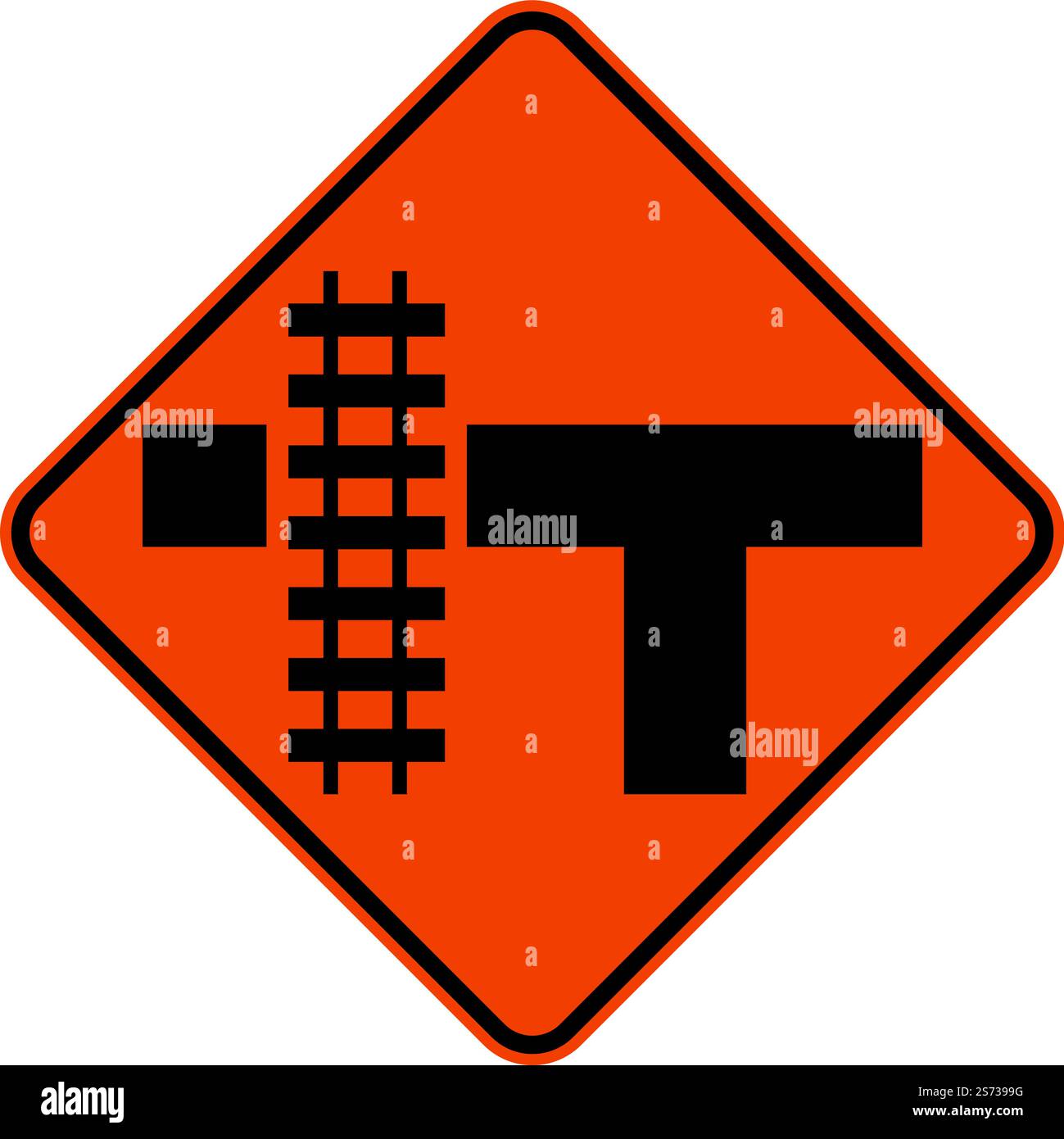 Highway Light Rail Transit Grade Crossing Left Sign Stock Vector Image ...