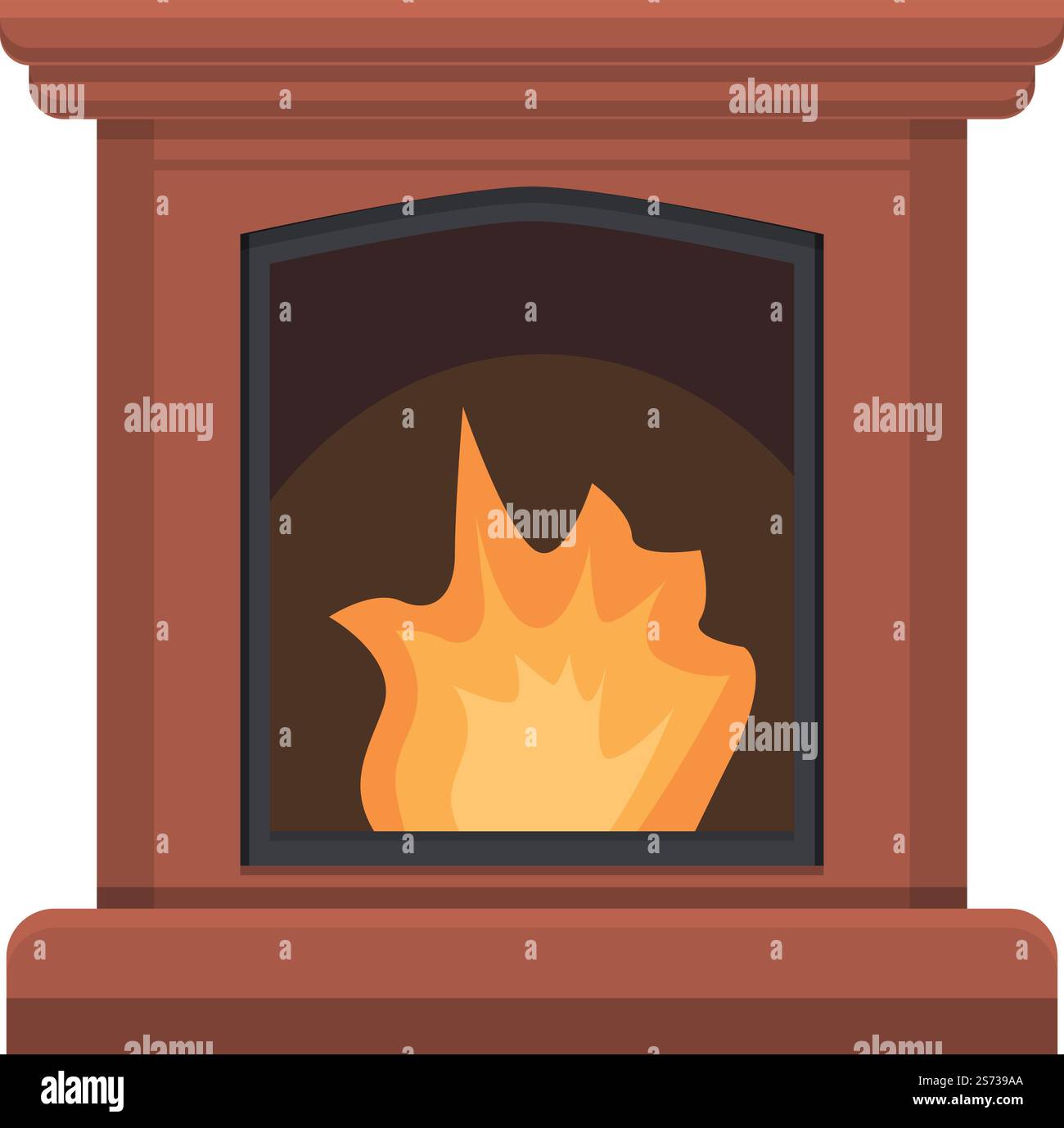 House furnace icon cartoon vector. Fire burning. Stove wood. House ...