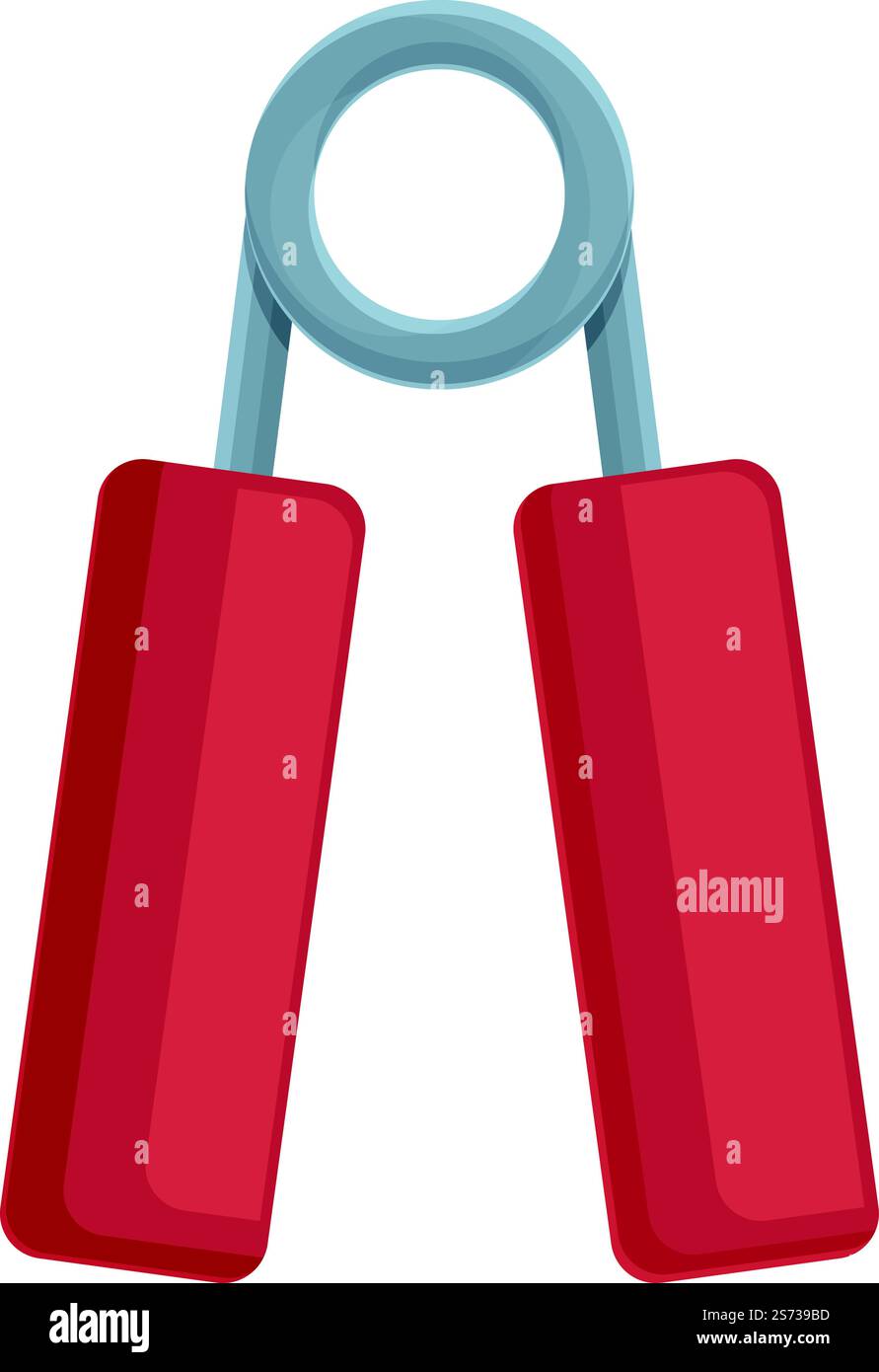 Red sport tool icon cartoon vector. Hand grip. Wrist energy. Red sport ...