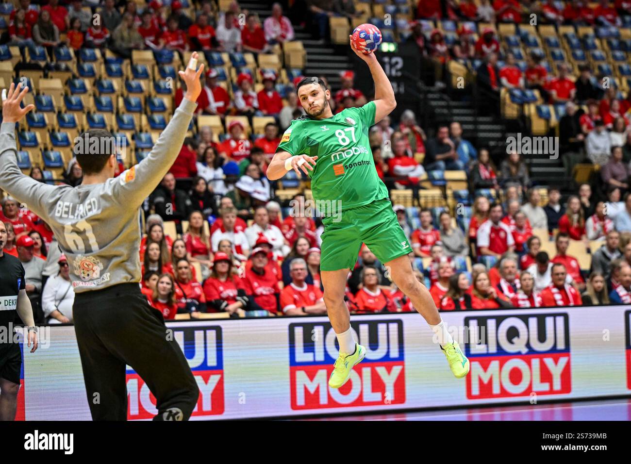 Herning, Denmark. 18th Jan, 2025. Ayyoub Abdi of Algeria Nationalteam ...