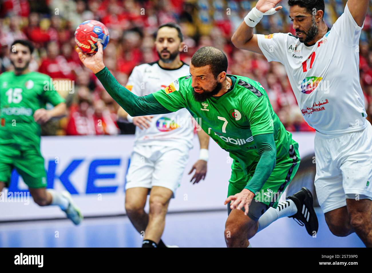 Wurf/Tor Hichem Daoud (Algerien, #07) DEN, Algerien vs. Tunesien ...
