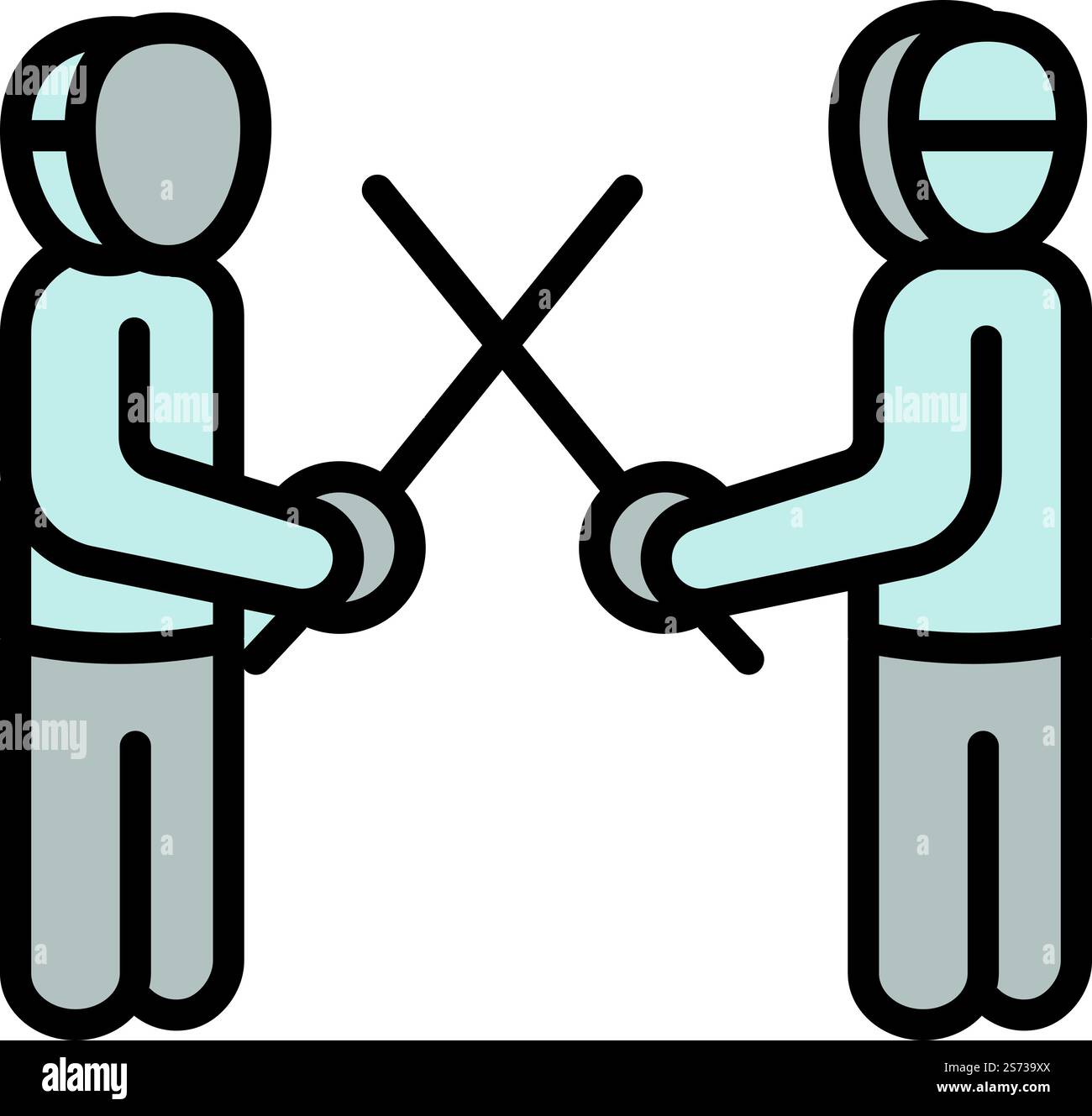 Fencing icon outline vector. Fencer sword. Sport kid. Fencing icon ...