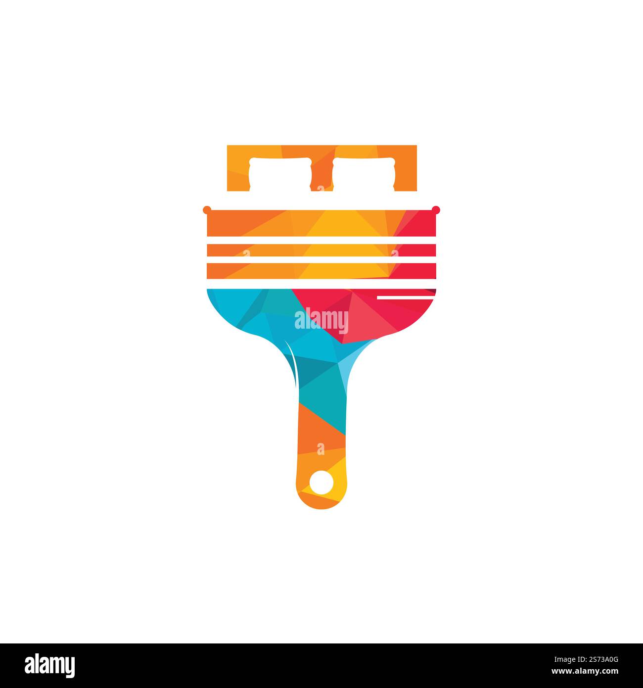Paintbrush and bed icon logo design. Unique interior and furniture ...