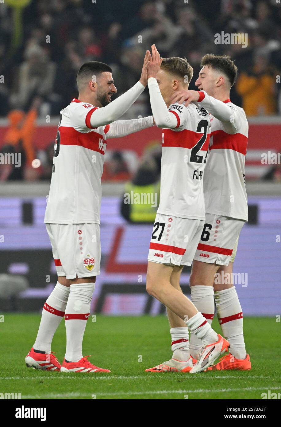 Stuttgart, Deutschland. 18th Jan, 2025. TOR zum 4:0 Deniz Undav VfB Stuttgart (26) Torjubel ...