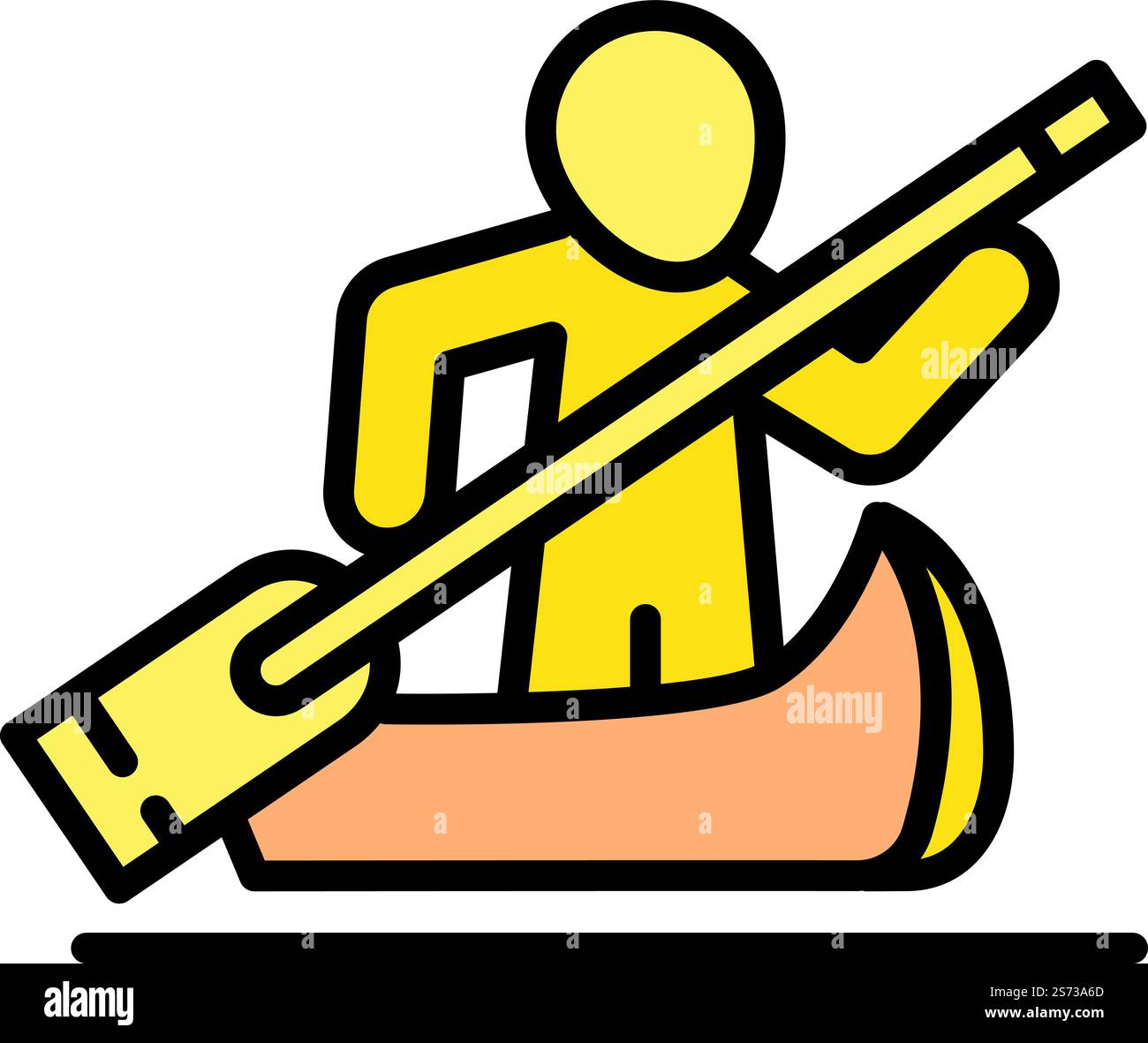 River canoe icon outline vector. Paddle boat. Fishing sport. River ...