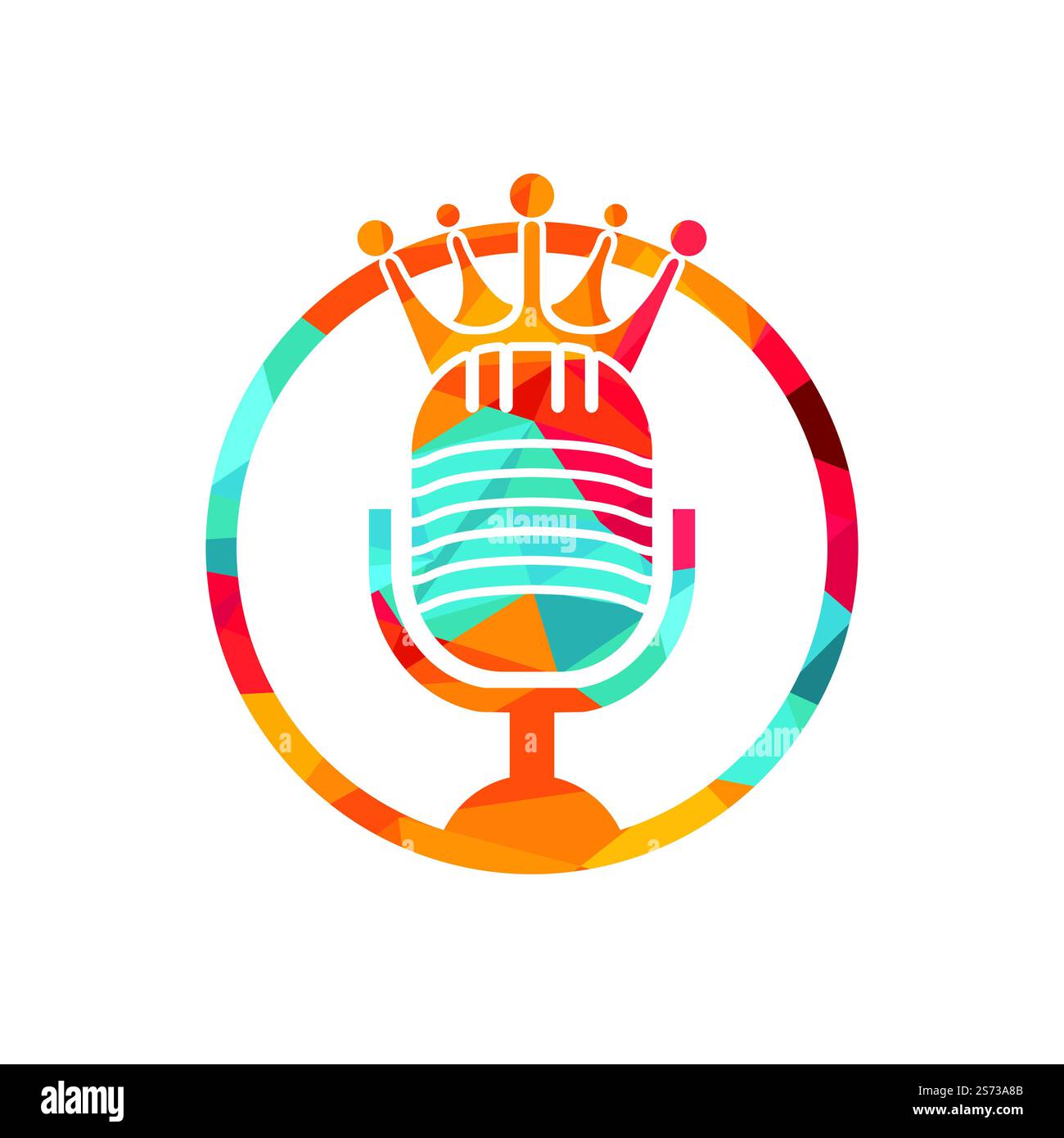 Podcast king vector logo design. King music logo design concept Stock ...