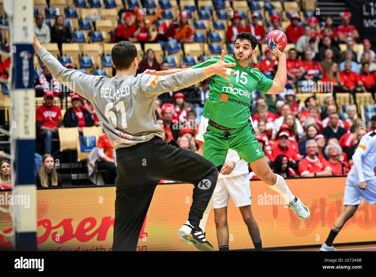 Herning, Denmark. 18th Jan, 2025. Redouane Saker of Algeria ...