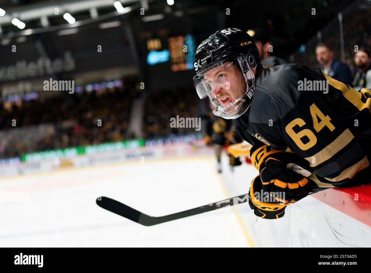 250118 Skellefteås Jonathan Pudas under ishockeymatchen i SHL mellan Skellefteå och Brynäs den ...