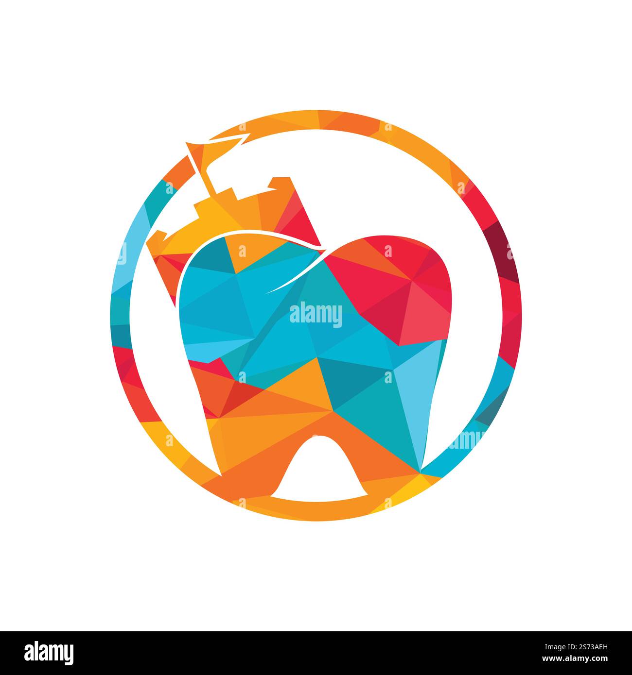 Castle tooth logo template. Dentist fort vector logo design Stock ...