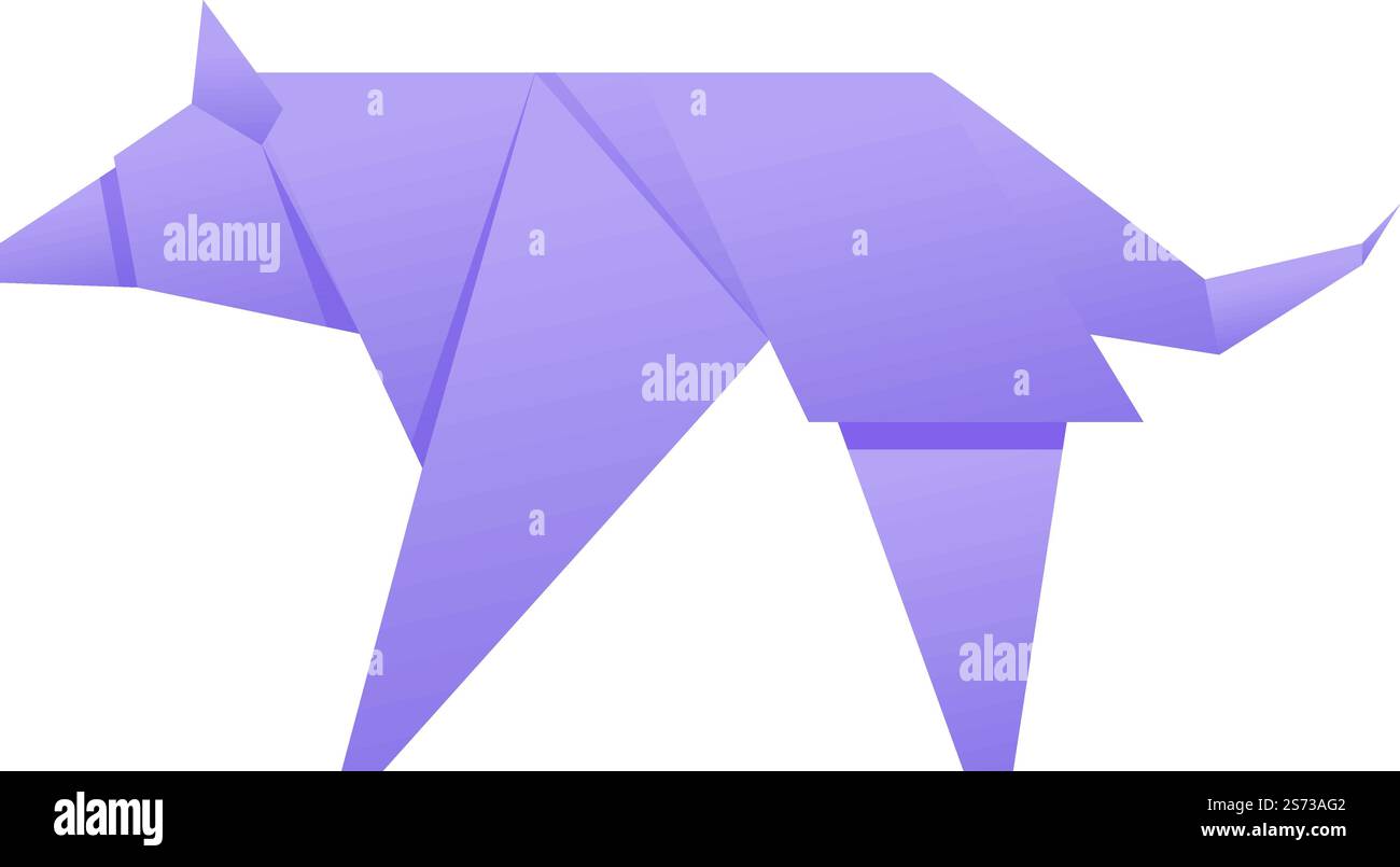 Origami wolf icon cartoon vector. Paper art. Cute nature. Origami wolf ...