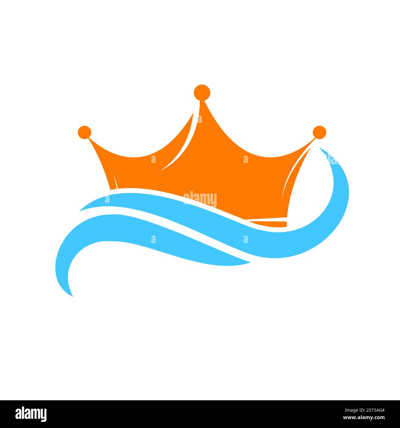 Wave king vector logo design. Water sea waves and crown vector design ...