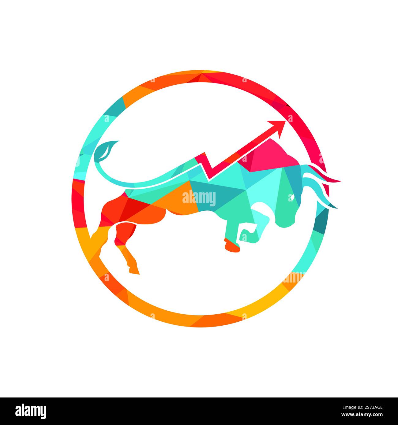 Financial bull logo design. Trade Bull Chart, finance logo. Economy ...